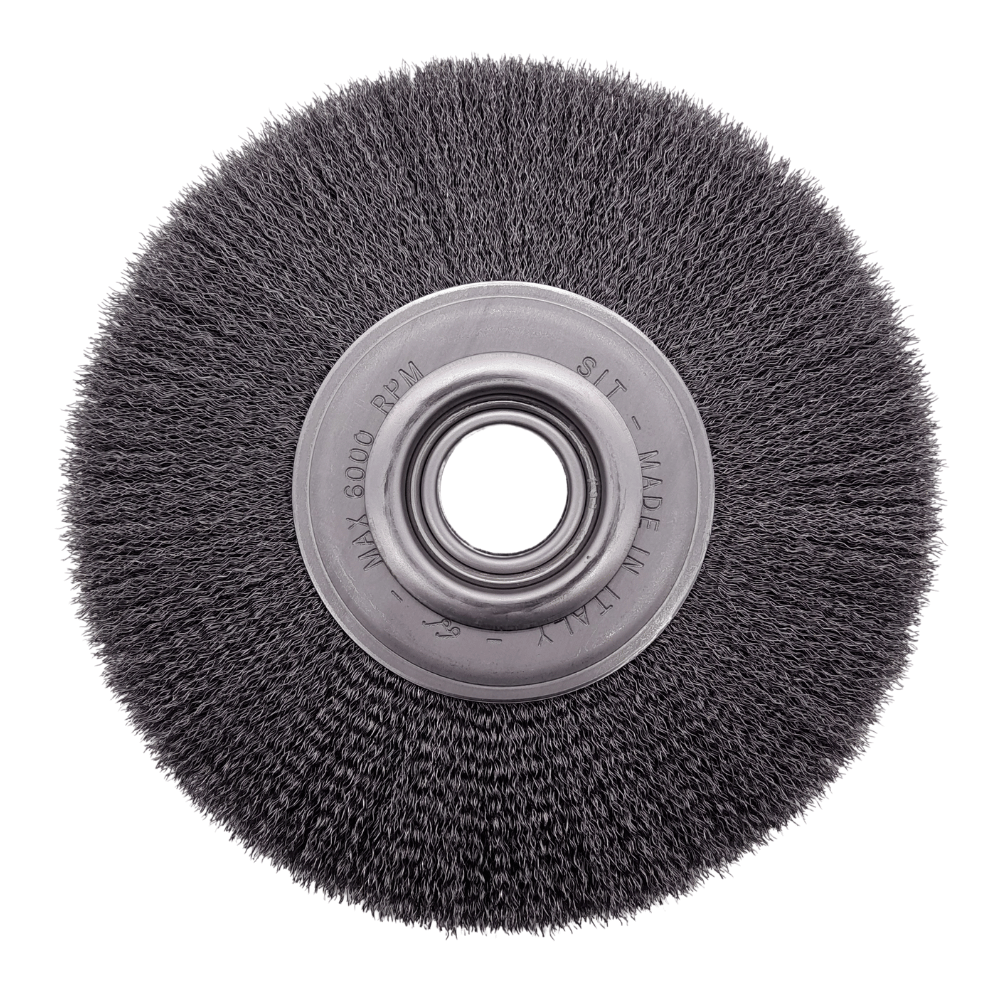 Spazzola circolare in acciaio ondulato da alta resistenza per mola da banco - ø mm 250 - Cod ...